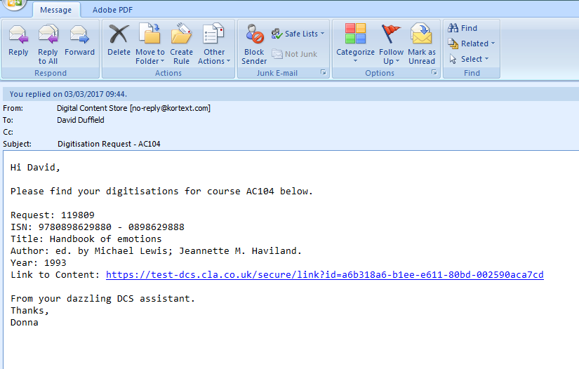 Email A Lecturer Button Digital Content Store
